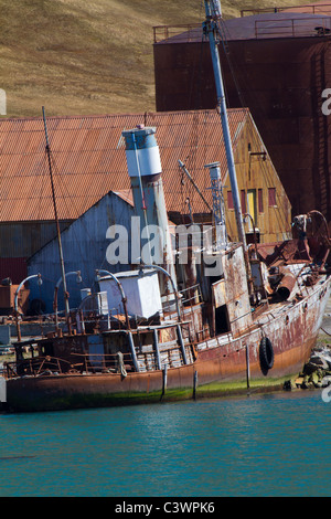 The wreck of the Petrel, Grytviken, South Georgia Island Stock Photo ...