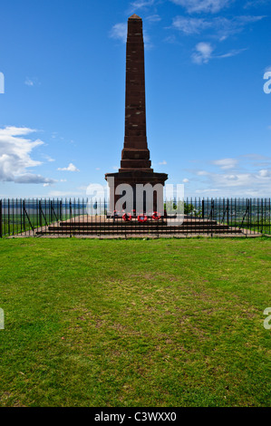 Frodsham War Memorial on a hill overlooking Frodsham and the valley of ...
