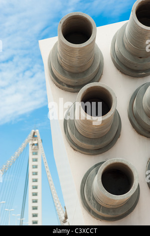 Detail take of a suspension bridge and its heavy cables Stock Photo - Alamy
