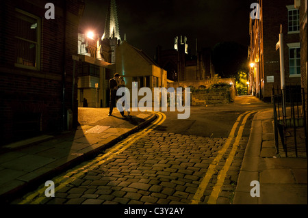 2 Tango dancers at night in Paradise Square Sheffield Stock Photo - Alamy