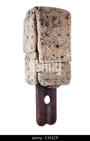 Old fishing net cork on white background Stock Photo - Alamy