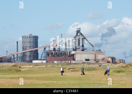 Redcar golf course with steelworks in background. Redcar, Cleveland ...
