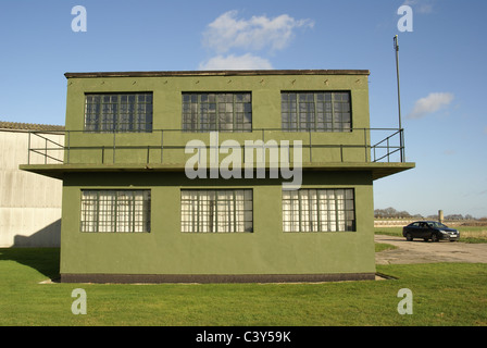 WW2 Air Traffic Control Tower at Duxford Cambridgeshire UK Stock Photo ...