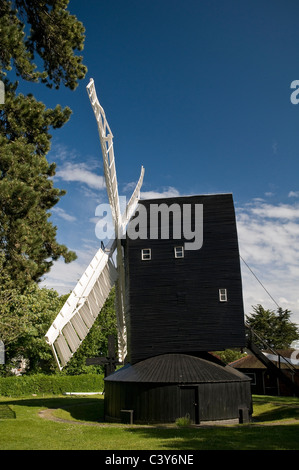 The High Salvington post mill windmill; Worthing town; Sussex; England ...