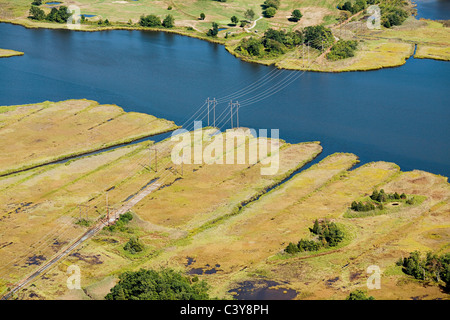 Power lines over water, Newport County, Rhode Island, USA Stock Photo ...