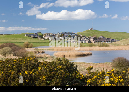 The village of Low Newton-by-the-Sea on the Northumberland coast of ...