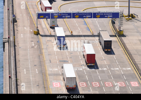 Dover Ferry Terminal traffic management system showing entry and exit ...