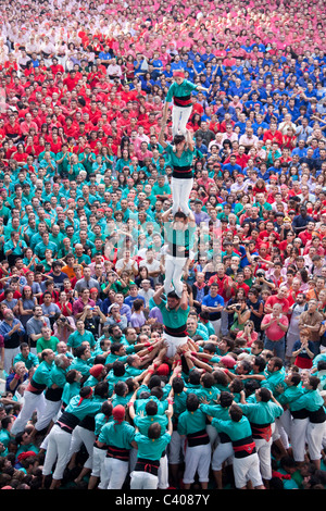 Spanien, Europa, Tarragona, Catalonia, stadium, Castellers, festival ...