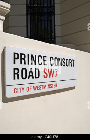 Prince Consort Road London SW7 street name sign Stock Photo - Alamy