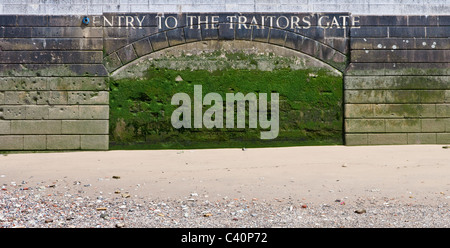 Entry to the Traitors gate and castle walls Tower of London view City ...