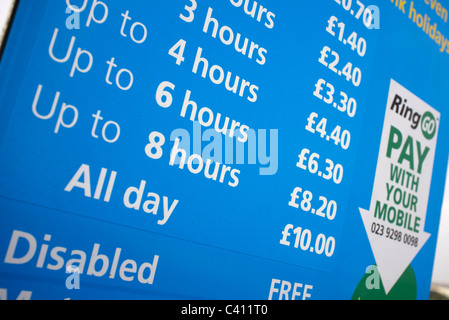 Car Park with Parking Rates and Pay and Display Machine at Digbeth ...