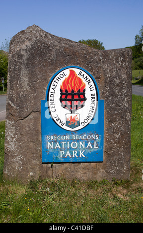 Brecon Beacons national park sign Wales UK Stock Photo - Alamy