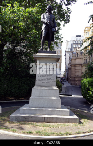 Statue of Robert Raikes, founder of the Sunday School movement, in ...