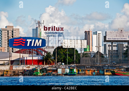 Contrasts of wealth and poverty in Recife Brazil with favela shacks in ...