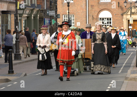 Street parade at Llandrindod Wells Victorian Festival Powys Mid Wales ...