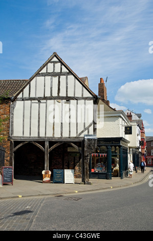 Medieval York UK; Goodramgate, a historic street in York, and Monk Bar ...