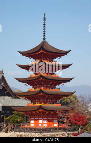 Japan, Miyajima Island, Hokoku Shrine, The Five Storied Pagoda and ...