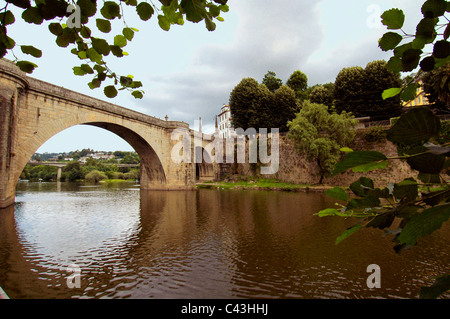 Roman bridge over Tamega river, Chaves Portugal Stock Photo - Alamy