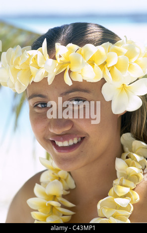 Aitutaki, Cook islands, Flower, Garlands, Girl, Holiday, Landmark, Leis ...