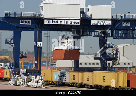 Rail Freight Terminal UK - Intermodal Containers being loaded onto ...