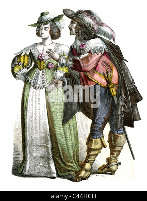 people, men, 17th century, cavalier from the court of King Charles I ...