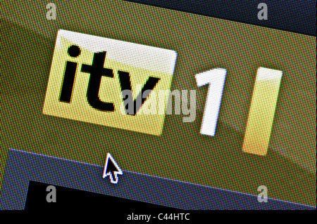Close up of the ITV logo as seen on its website. (Editorial use only ...