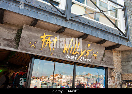 Fat Willy's surf shack shop Newquay Cornwall England uk Stock Photo - Alamy