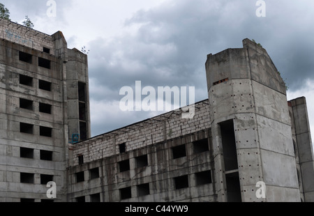 Old soviet era concrete apartment buildings in city of Petropavlovsk ...