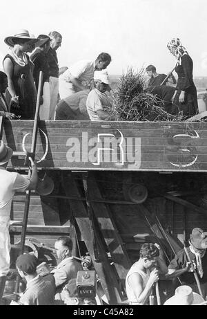 Benito Mussolini during the harvest, 1936 Stock Photo - Alamy