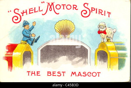 Advertising postcard for 'Shell' Motor Spirit Stock Photo - Alamy