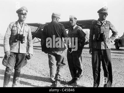 General Erwin Rommel in the desert near El-Alamein, with his troops ...