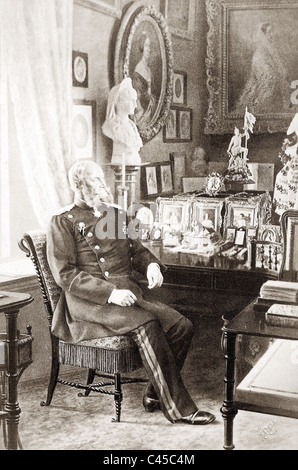 Emperor Wilhelm I (1797 - 1888) in a uniform for a general Large three ...