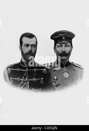 Wilhelm II the German Emperor and Nicholas II the Russian Emperor ...