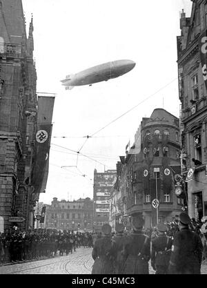The airship 'Graf Zeppelin' ('LZ 130') above Liberec, 1938 Stock Photo - Alamy