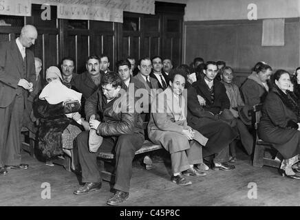 Unemployed in a New York welfare office during the Great Depression ...