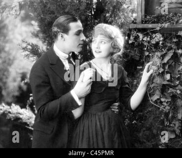 RUDOLPH VALENTINO Director REX INGRAM and screenwriter JUNE MATHIS (in ...