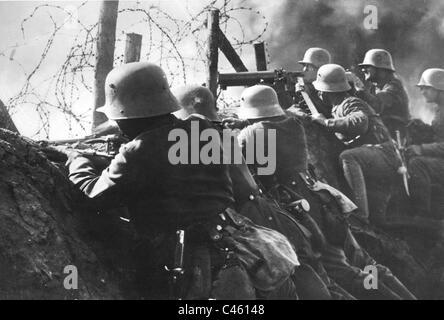 World War I (1914-1918). Battle of Champagne (France): a wounded ...