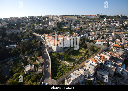 Aerial photograph of the monastery of the Carmelite order in Nazareth ...