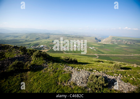 Aerial photograph of the archeologic site of the horns of Hitin in the ...