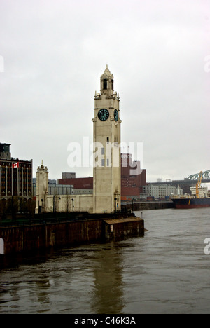 Montreal clock tower is at the entrance of the old port (Quai de l ...