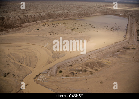 Aerial photograph of a flooded wadi in the Arava Stock Photo - Alamy