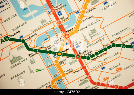 Prague Metro map Stock Photo - Alamy