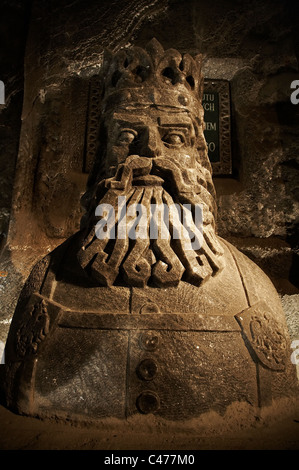 Carving of good king wenceslas at the Wieliczka Salt Mine located in ...
