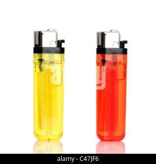 plastic lighters isolated on white background Stock Photo - Alamy