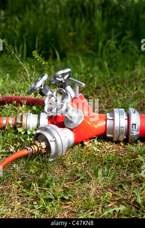 Fire fighting water connection Stock Photo - Alamy