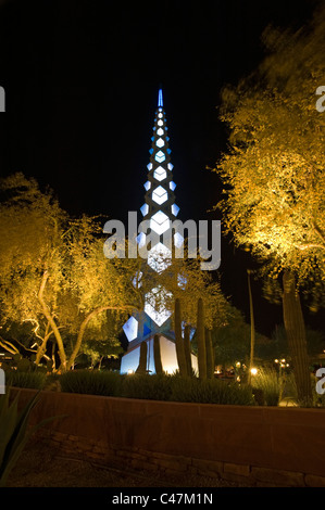 The Frank Lloyd Wright Spire in Scottsdale, Arizona - AT NIGHT Stock ...