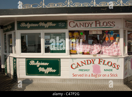 Candy floss stall on Brighton Palace pier, in the coastal town of ...