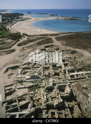 Aerial view of the biblical city of Dor in the coastal plain Stock ...
