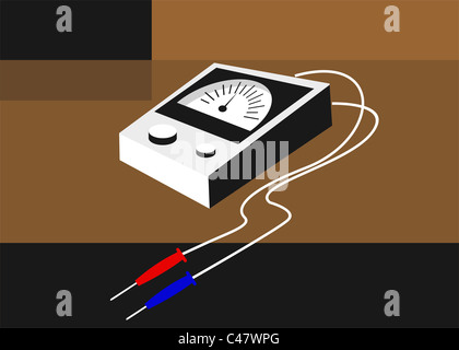 Illustration of multi meter with chord Stock Photo - Alamy