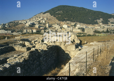 Ruins in Tel Balata Archaeological Park dating from the first and ...